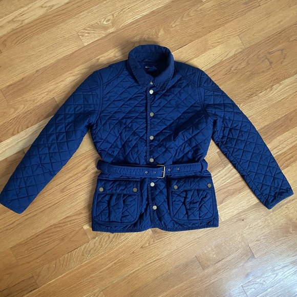 Ralph Lauren | Jackets & Coats | Ralph Lauren Girls Navy Quilted Belted ...